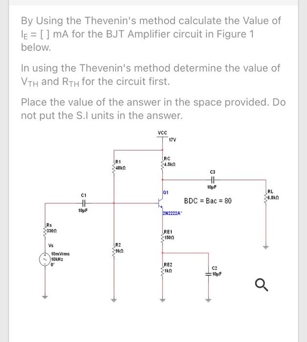 Solved By Using the Thevenin's method calculate the value of | Chegg.com