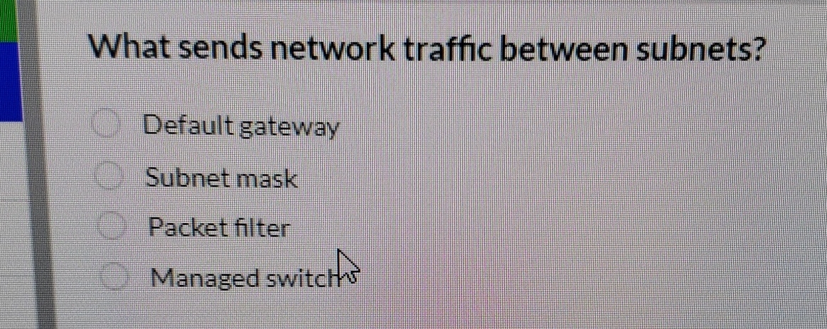 Solved What Sends Network Traffic Between Subnets Default