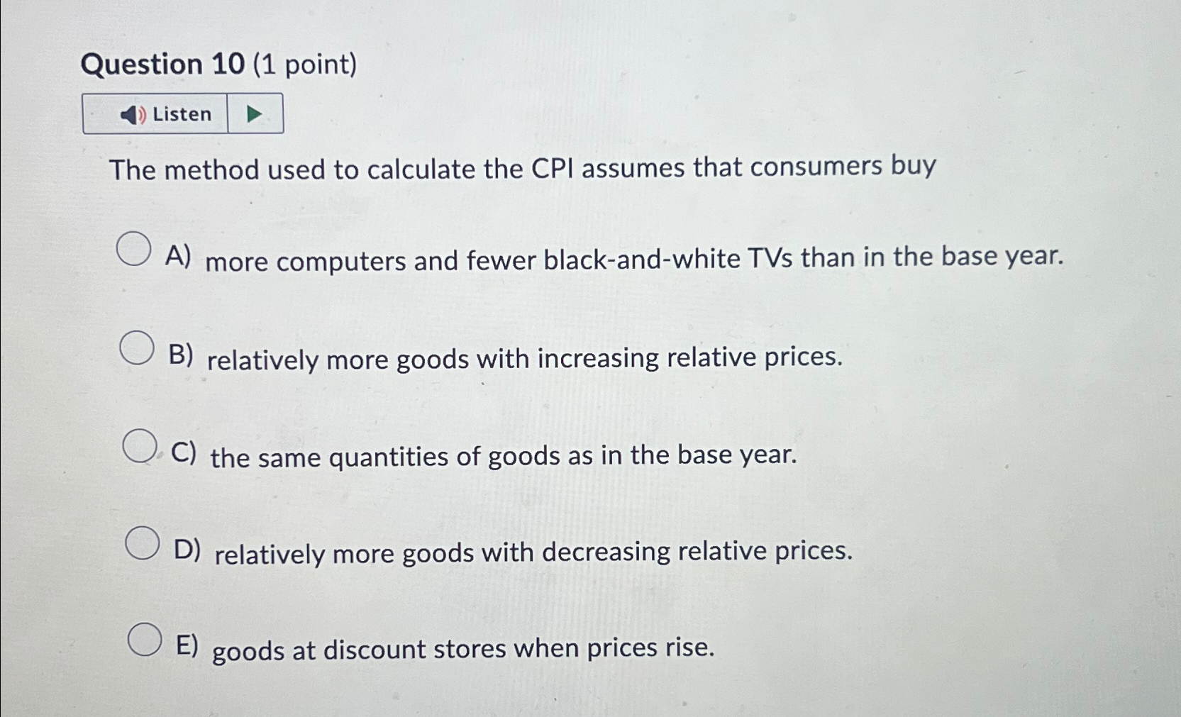 Solved Question 10 (1 ﻿point)ListenThe method used to | Chegg.com