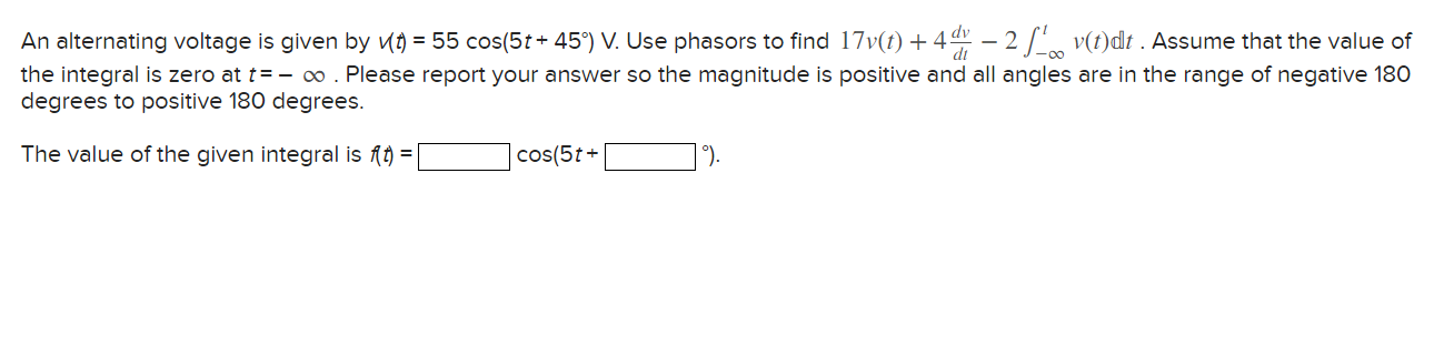 Solved An alternating voltage is given by | Chegg.com