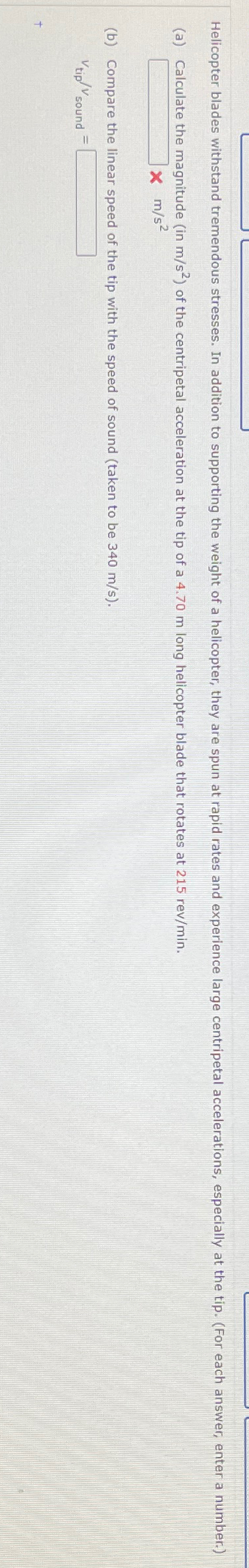 Solved (a) ﻿Calculate the magnitude (in ms2 ) ﻿of the | Chegg.com