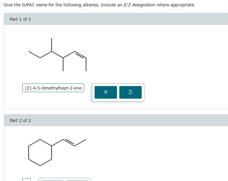 Solved Give the IUPAC name for the following alkenes. | Chegg.com