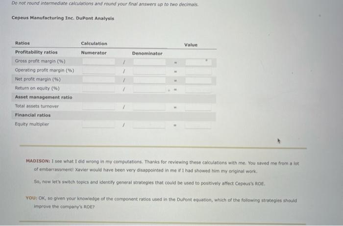 Solved 9. An analysis of company performance using DuPont | Chegg.com