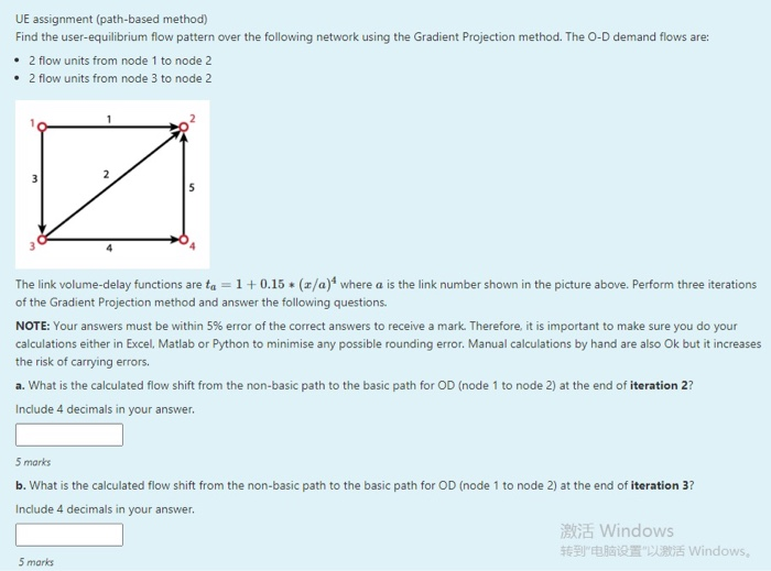 UE assignment (path-based method) Find the | Chegg.com