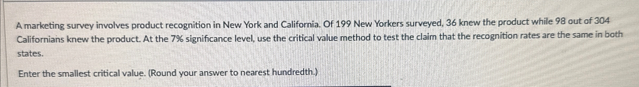 Solved A marketing survey involves product recognition in | Chegg.com