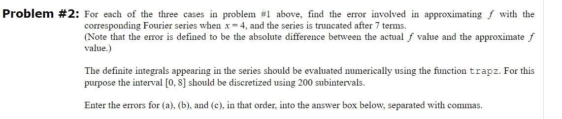Solved Problem # 2: For each of the three cases in problem | Chegg.com