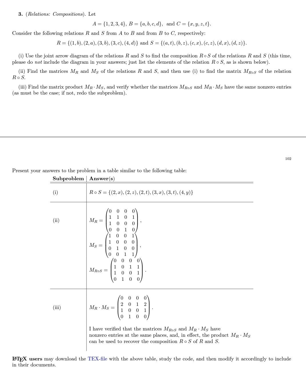 Solved 3. (Relations: Compositions). Let | Chegg.com