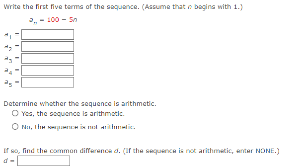 Solved Write the first five terms of the sequence. (Assume | Chegg.com