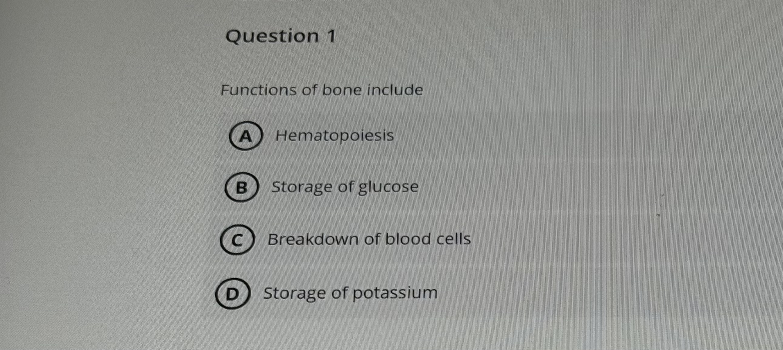 Solved Question 1Functions of bone | Chegg.com