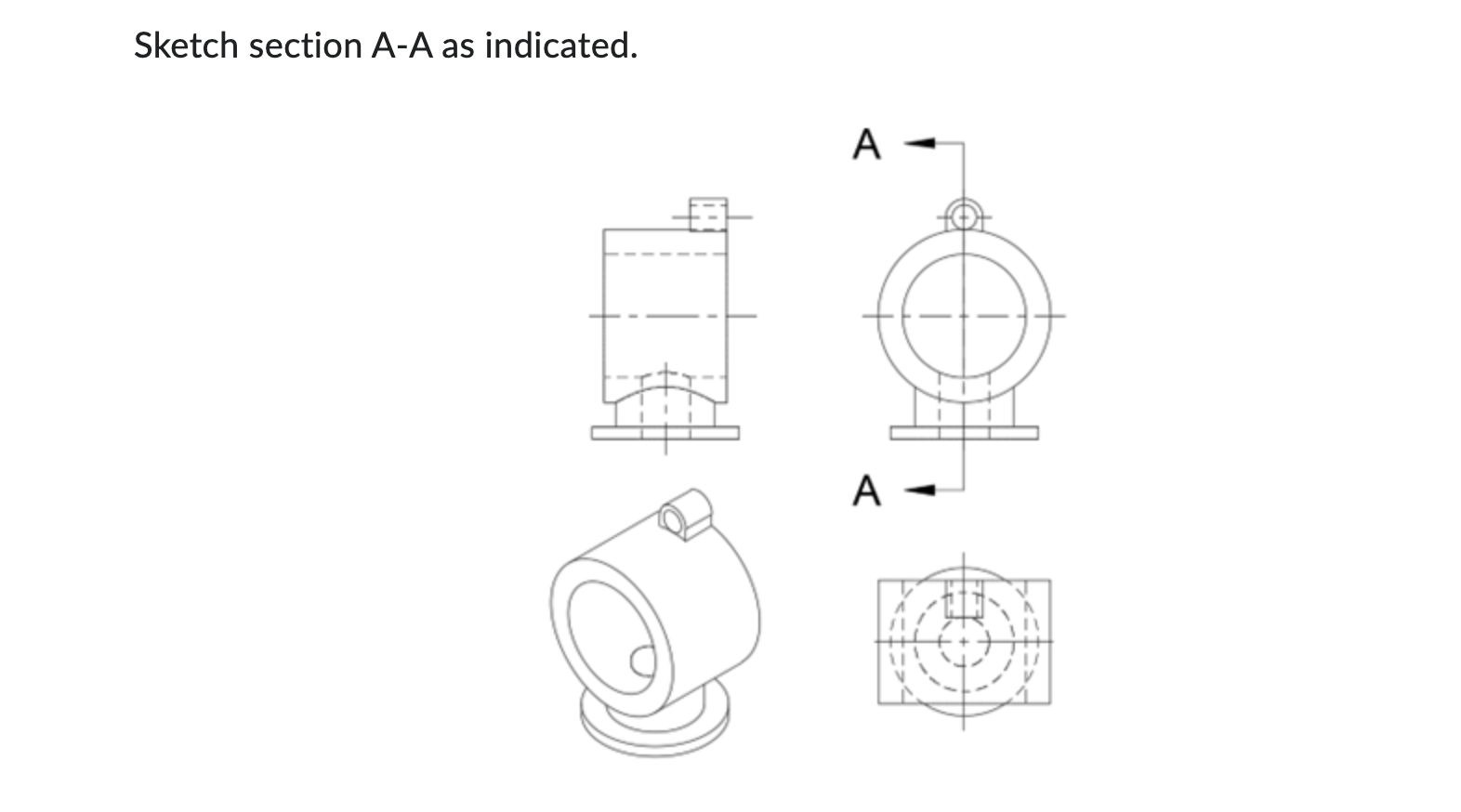 Solved Sketch section A-A as indicated. | Chegg.com