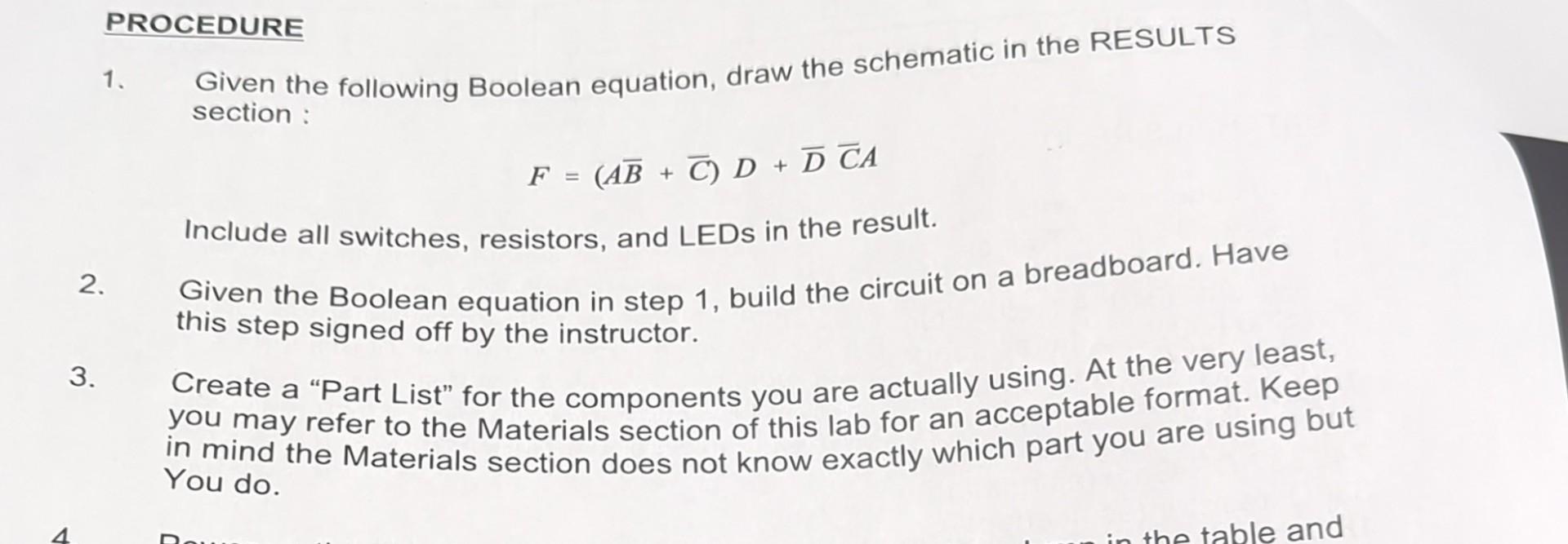Solved MATERIALS REQUIRED 1 - Solderless Breadboard 1 - | Chegg.com
