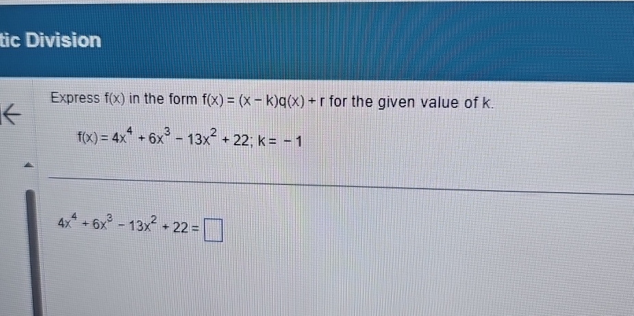 Solved lic DivisionExpress f(x) ﻿in the form | Chegg.com