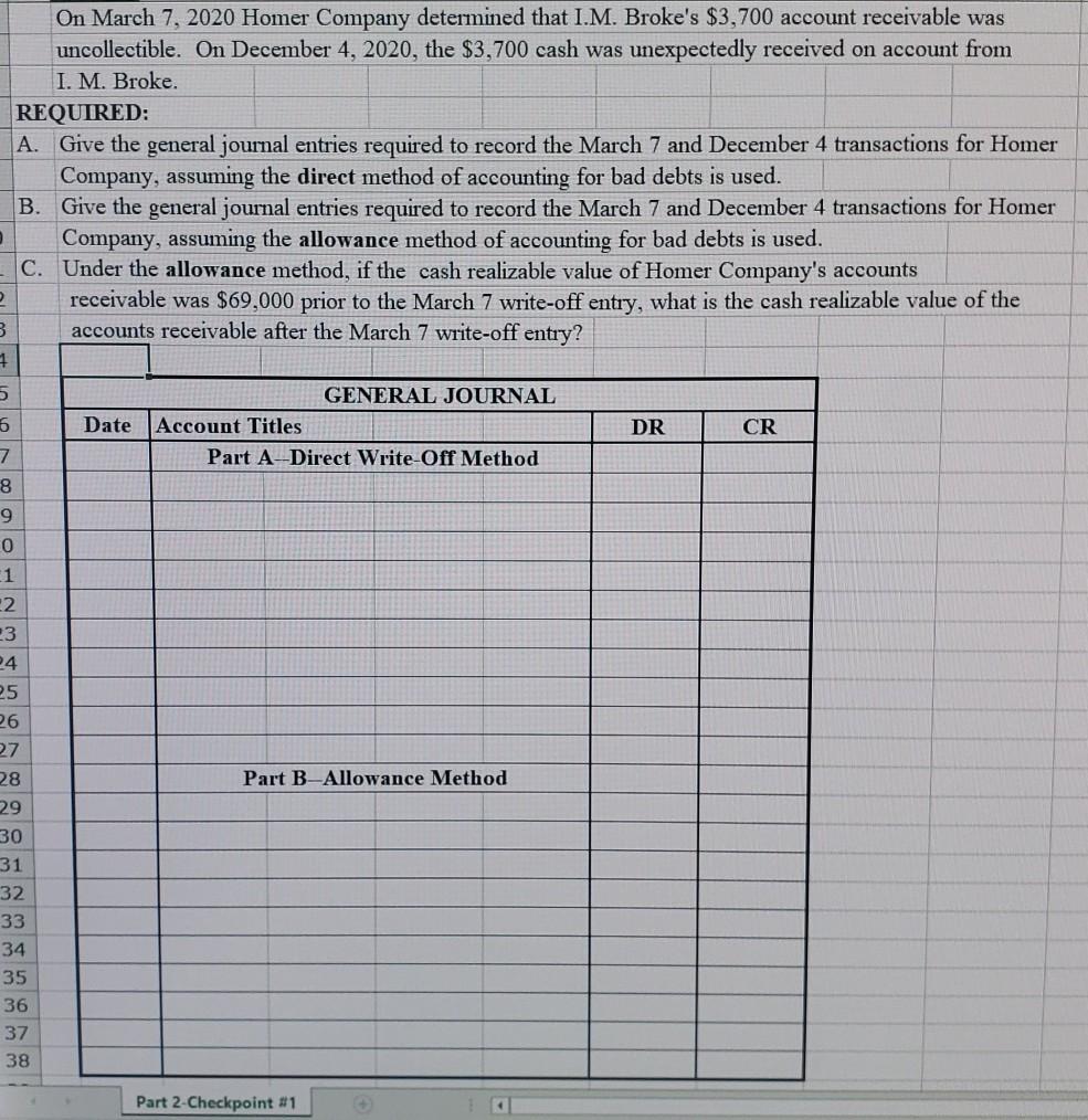 Solved On March 7, 2020 Homer Company determined that I.M. | Chegg.com