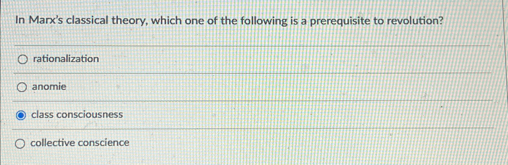 Solved In Marx's classical theory, which one of the | Chegg.com
