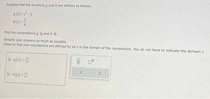Solved Suppose that the functions g and h are defined os | Chegg.com