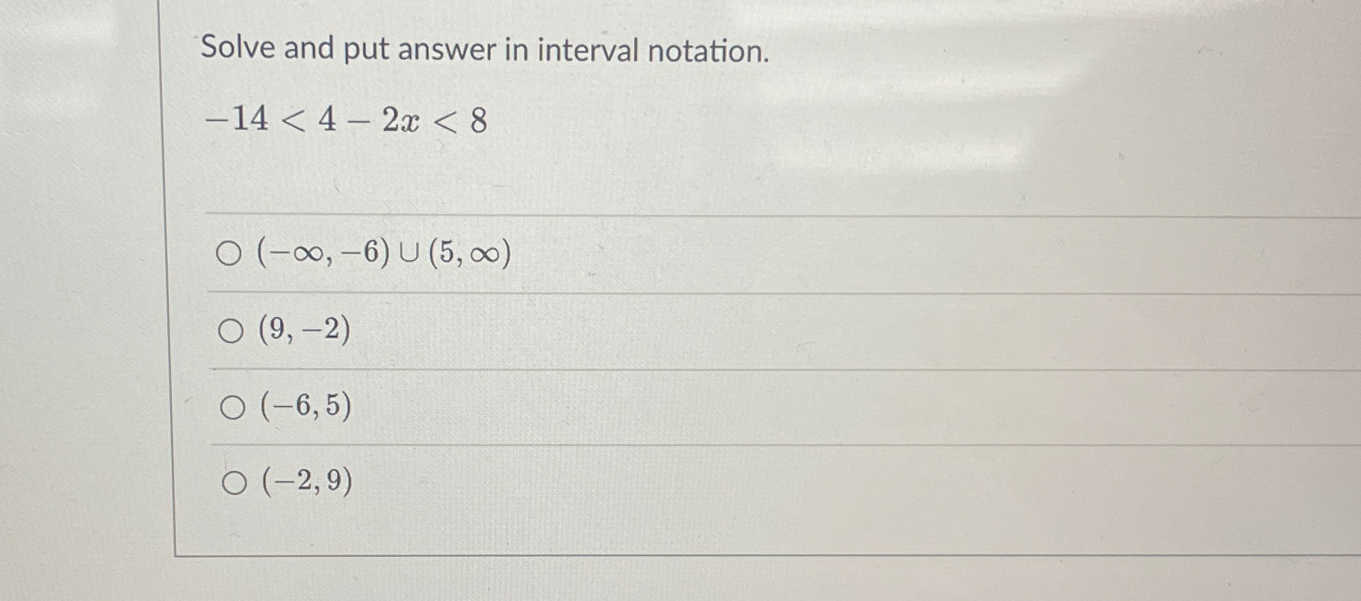 Solved Solve and put answer in interval | Chegg.com
