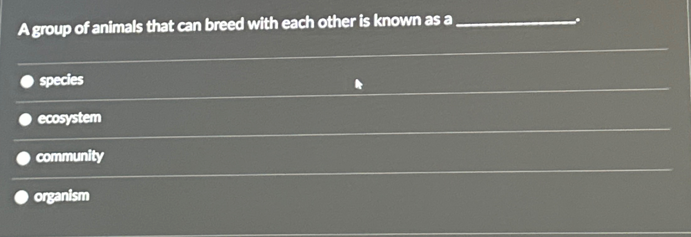 Solved A group of animals that can breed with each other is | Chegg.com