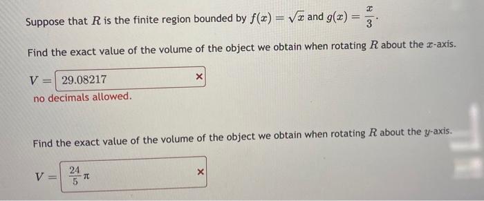 Solved Suppose that R is the finite region bounded by f(x)=x | Chegg.com