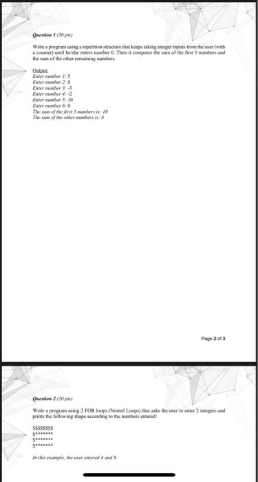 Solved Question (50 Write a program using a picture that | Chegg.com