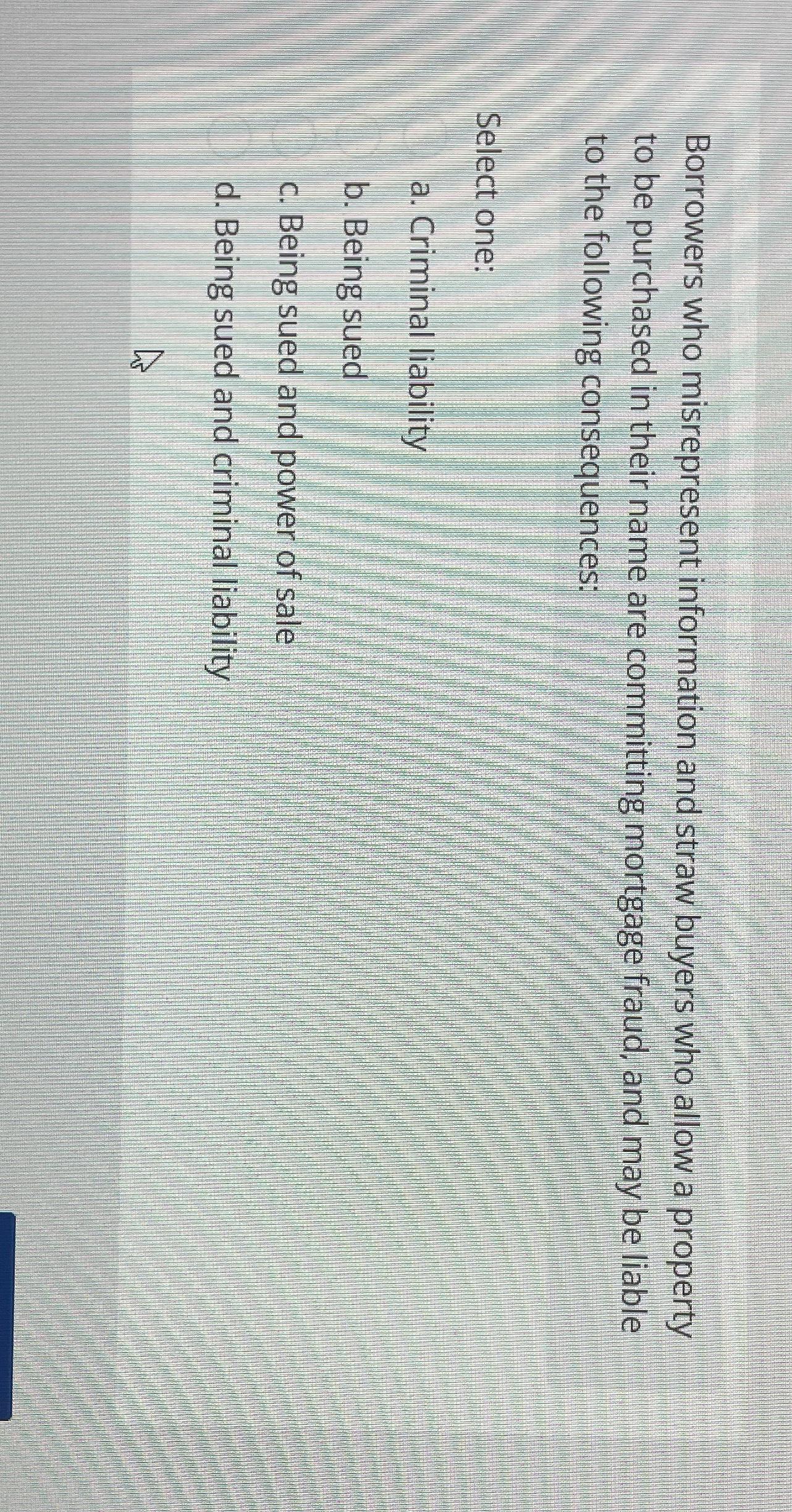 Solved Borrowers who misrepresent information and straw | Chegg.com