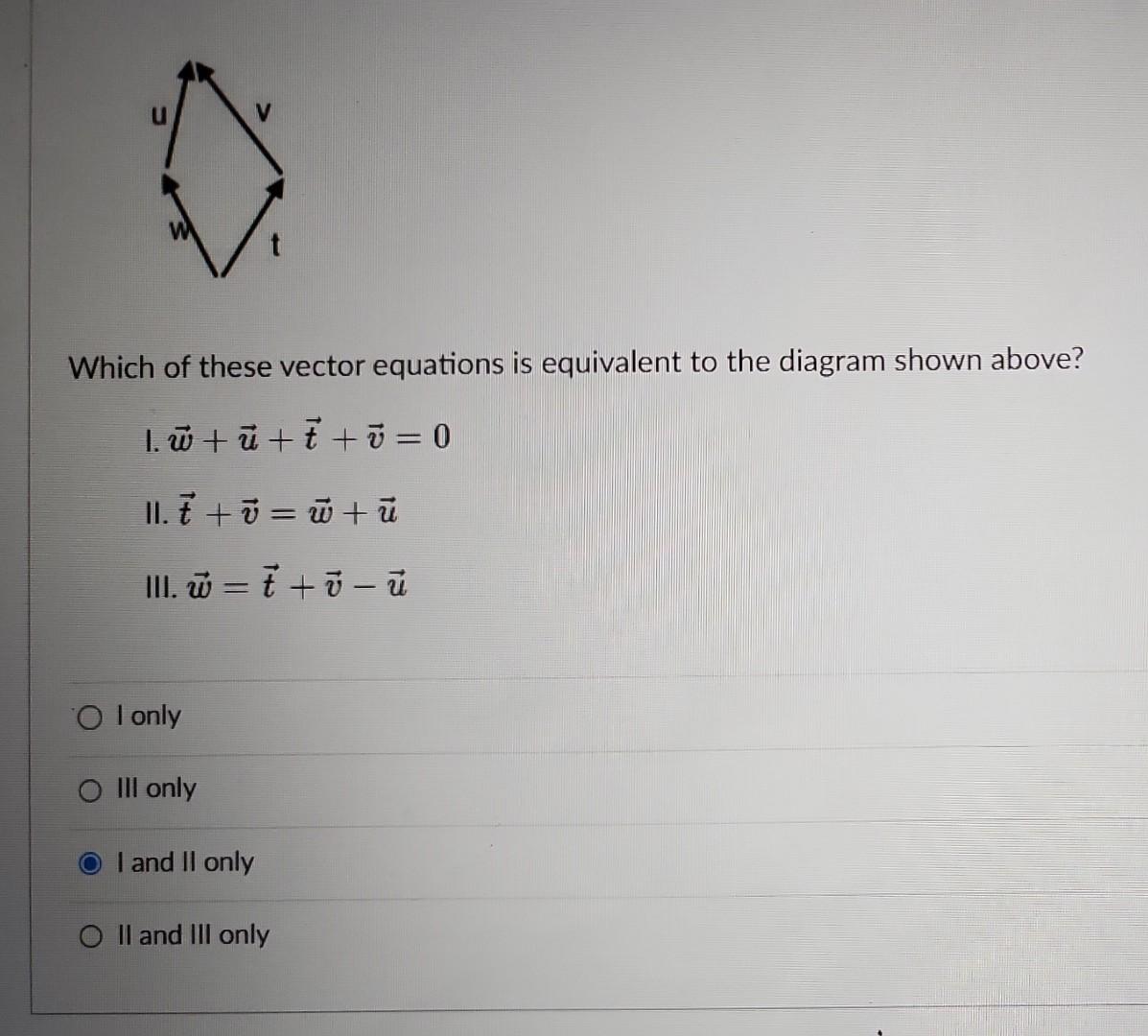 Solved Which of these vector equations is equivalent to the | Chegg.com