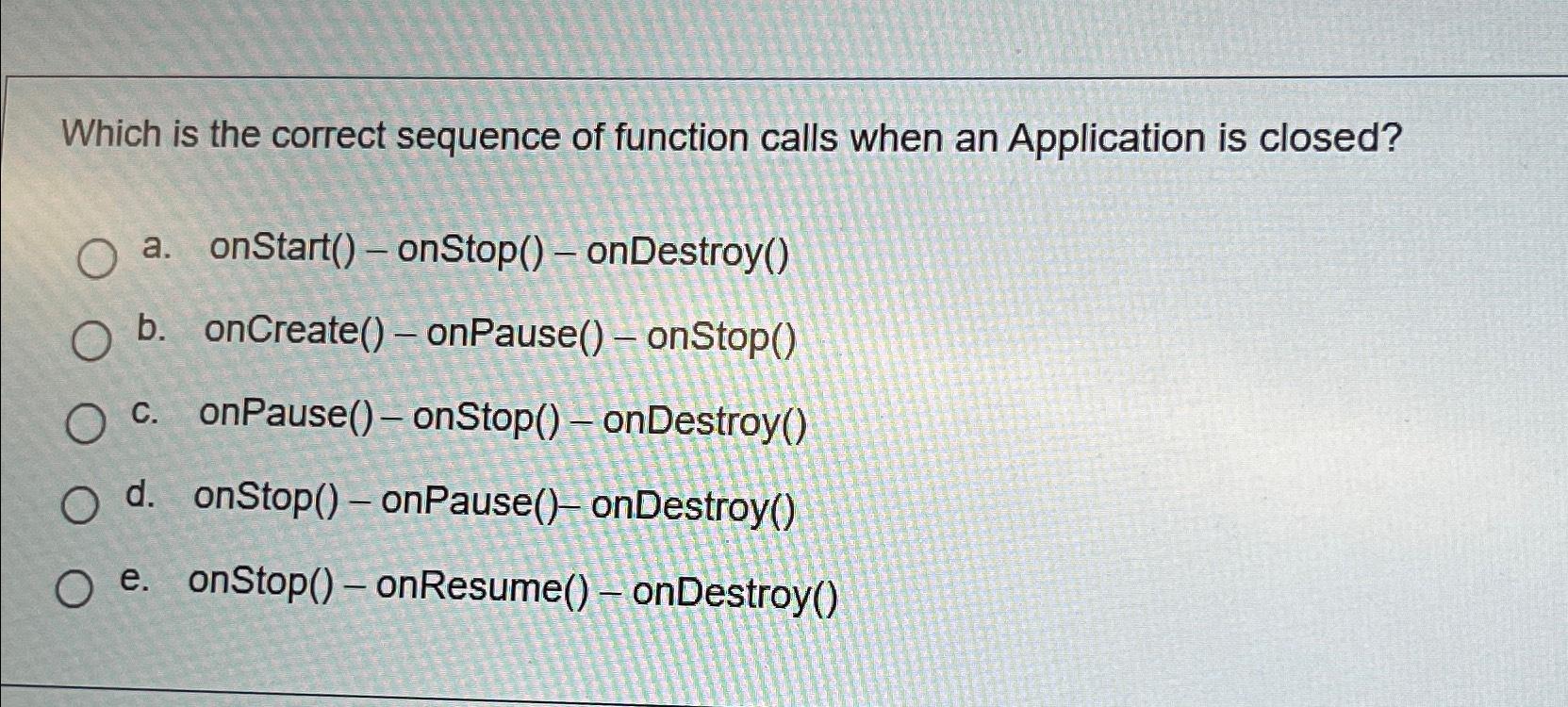 Solved Which is the correct sequence of function calls when | Chegg.com
