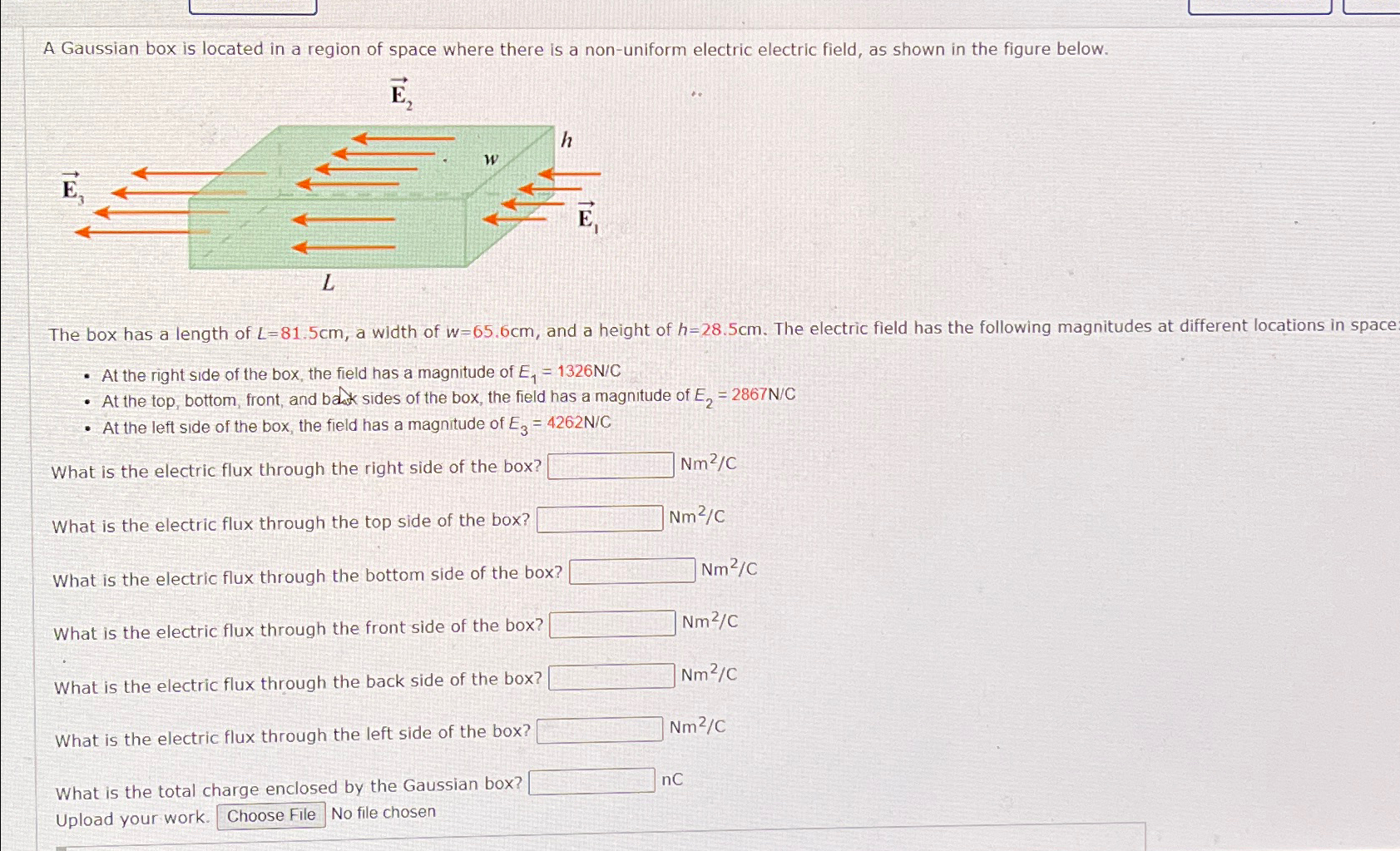 Solved A Gaussian box is located in a region of space where | Chegg.com
