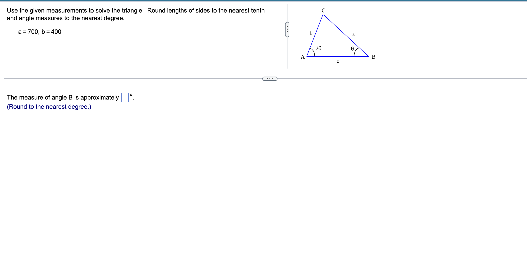 Solved Use the given measurements to solve the triangle. | Chegg.com