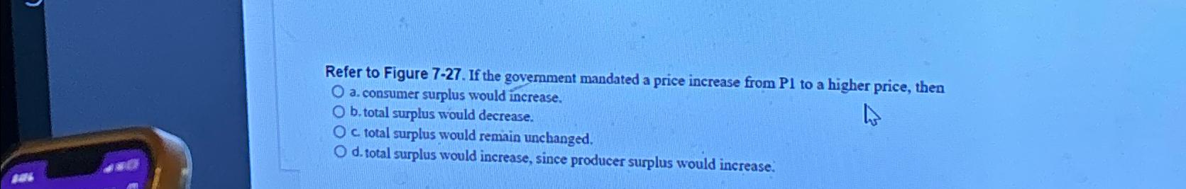 Solved Refer to Figure 7-27. If the govemment mandated a | Chegg.com