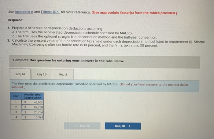 Solved Use Appendix A and Exhibit 16-9. for your reference. | Chegg.com