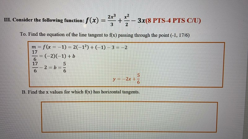 Solved 2r3 III. Consider the following function: f(x) - 3x(8 | Chegg.com