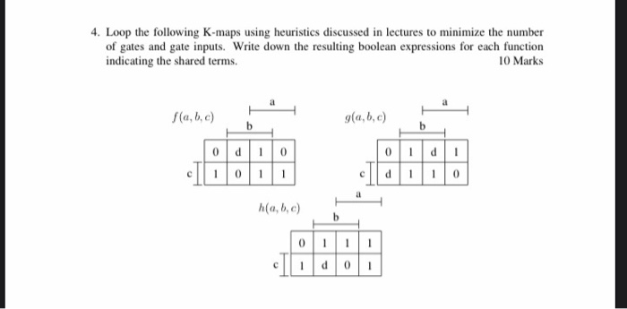 Solved 4. Loop the following K-maps using heuristics | Chegg.com
