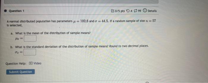 Solved A normal distributed population has parameters | Chegg.com