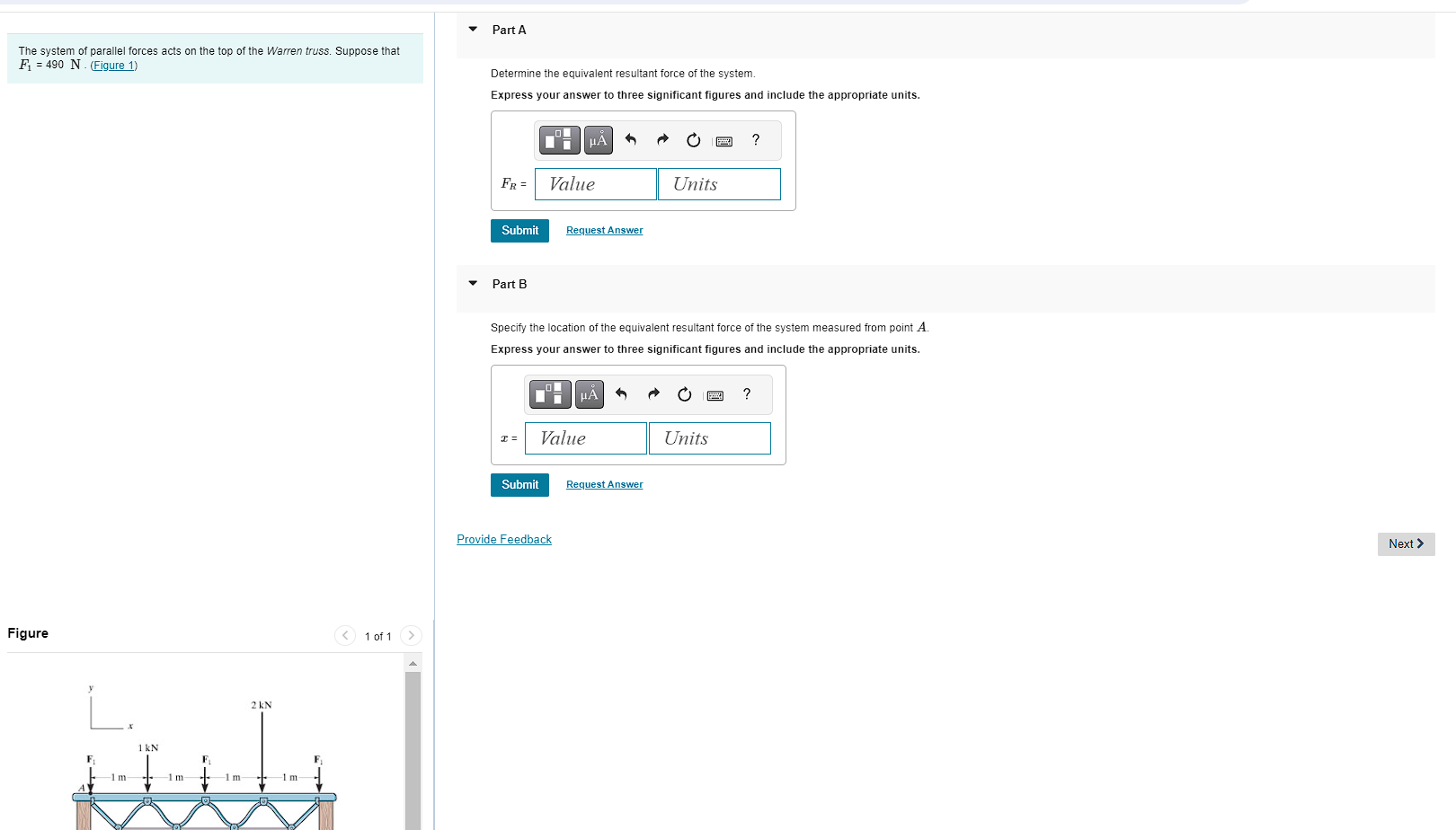 Solved The system of parallel forces acts on the top of the | Chegg.com