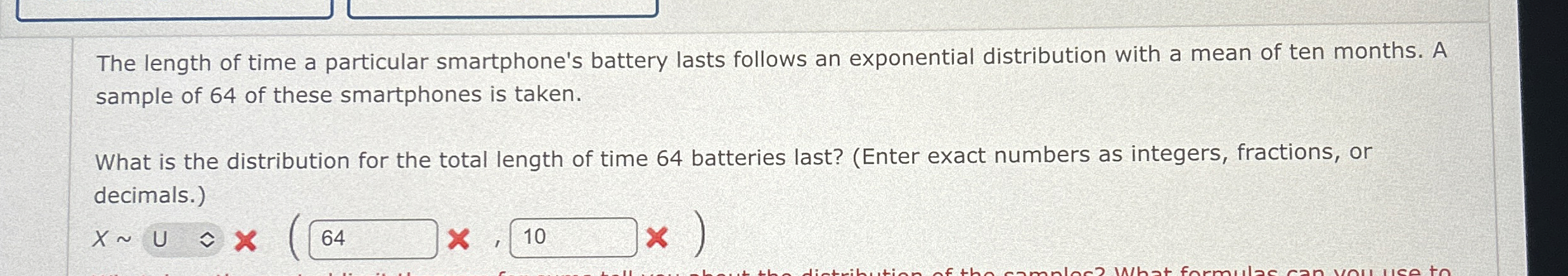 Solved The length of time a particular smartphone's battery | Chegg.com