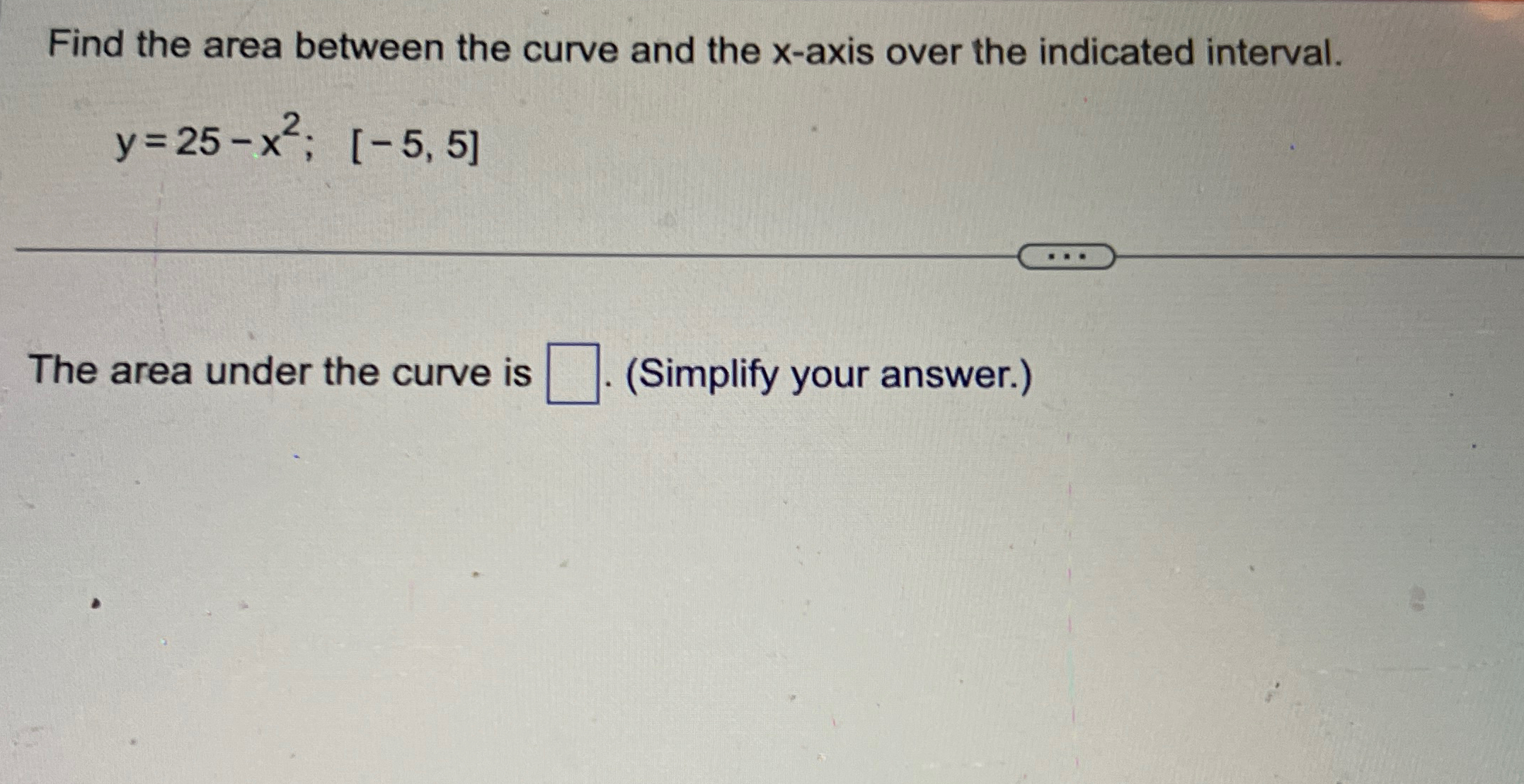 Solved Find the area between the curve and the x-axis over | Chegg.com