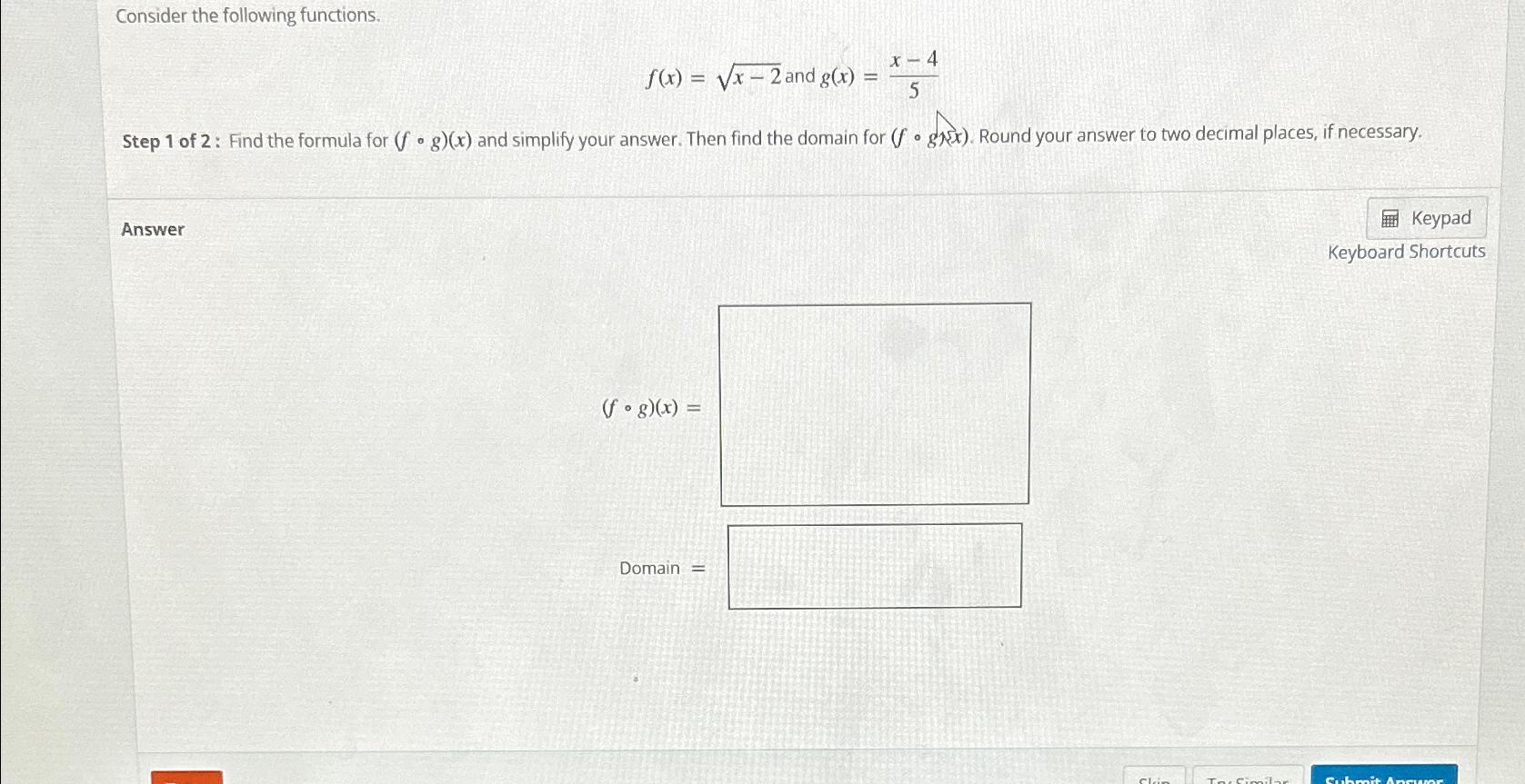 Solved Consider The Following Functions F X X 22 ﻿and