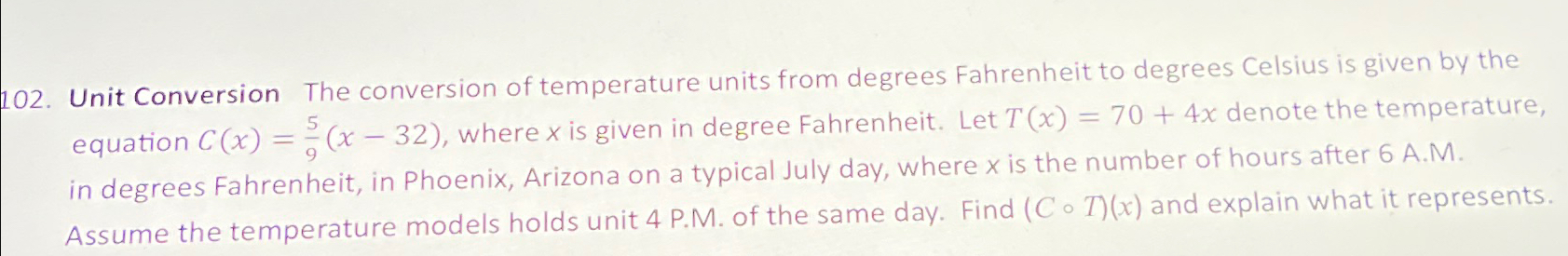 Solved Unit Conversion The conversion of temperature units | Chegg.com