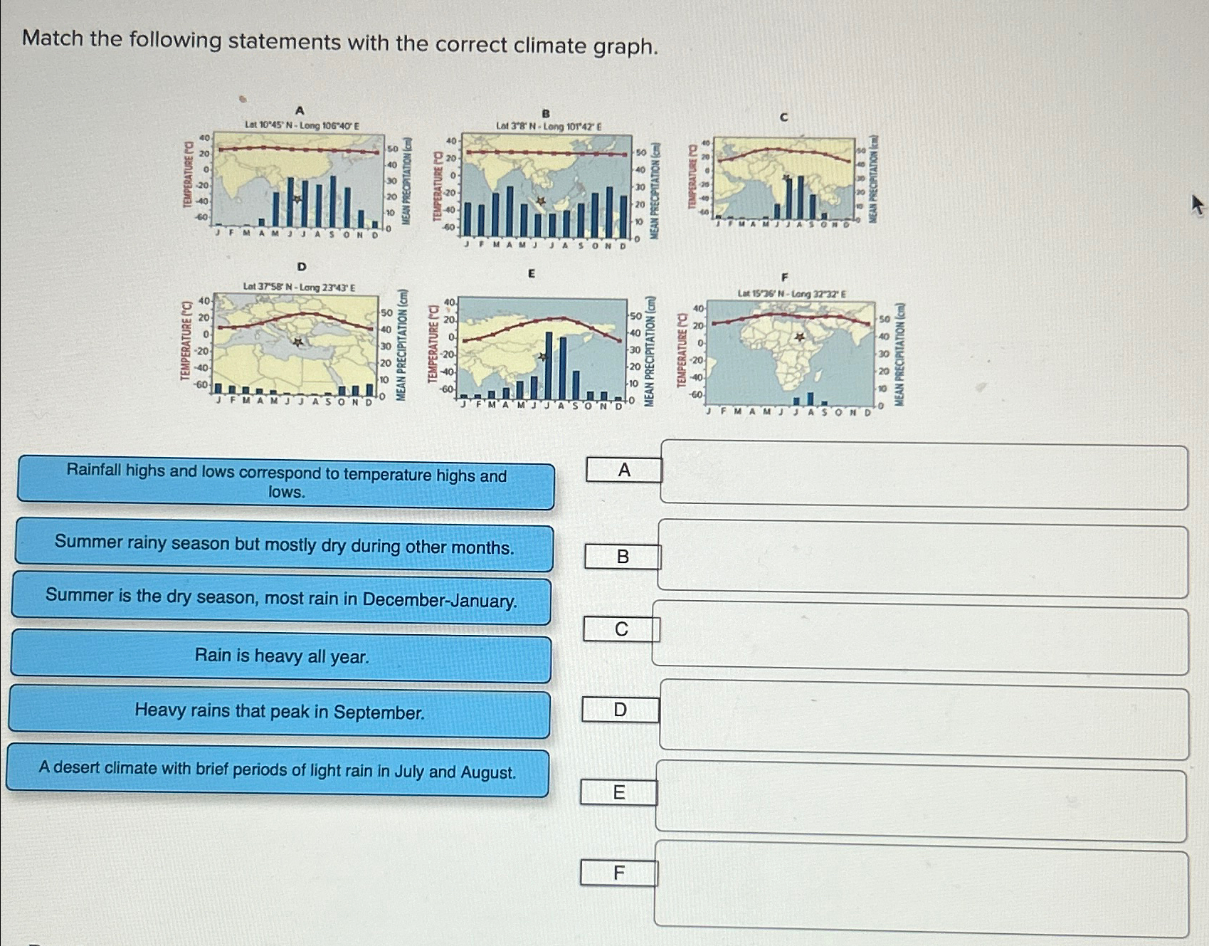 Match the following statements with the correct | Chegg.com