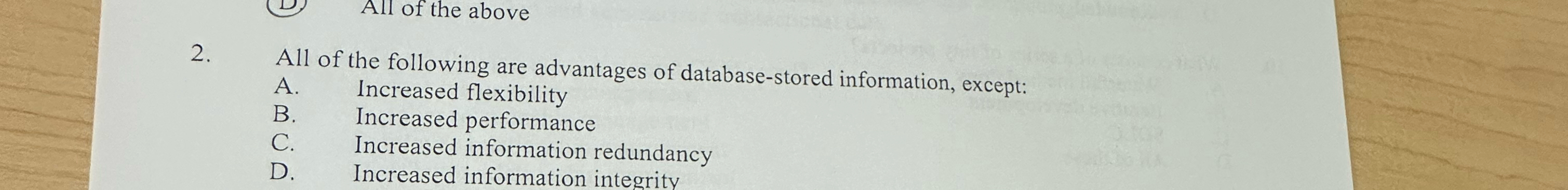 Solved 2. ﻿All of the following are advantages of | Chegg.com