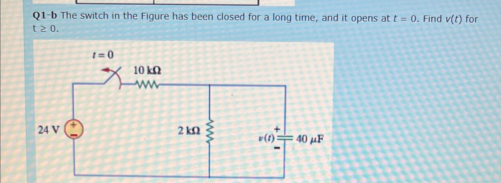 Solved Q1-b The switch in the Figure has been closed for a | Chegg.com