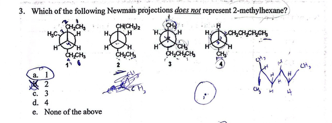 [Solved]: Which of the following Newman projections does not