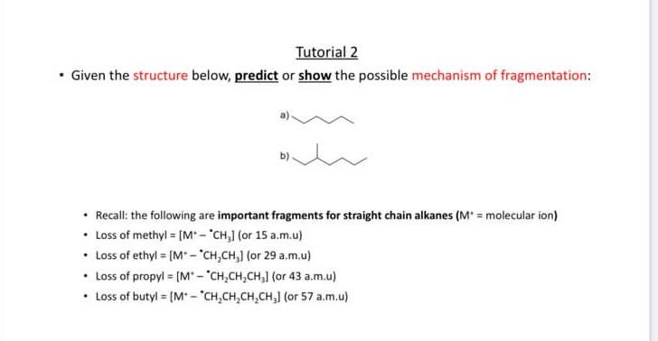 Solved step by step mechanism of fragmentation for the two | Chegg.com