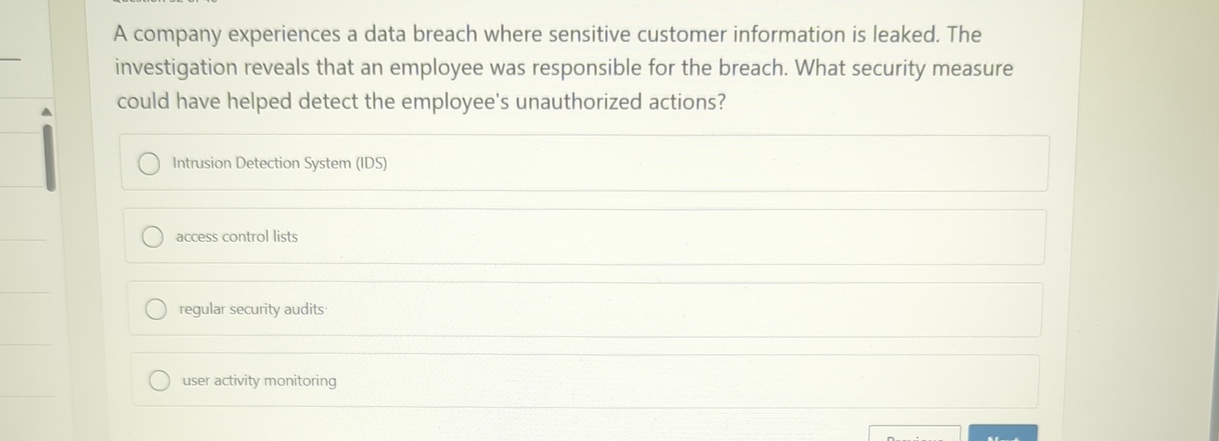Solved A company experiences a data breach where sensitive | Chegg.com