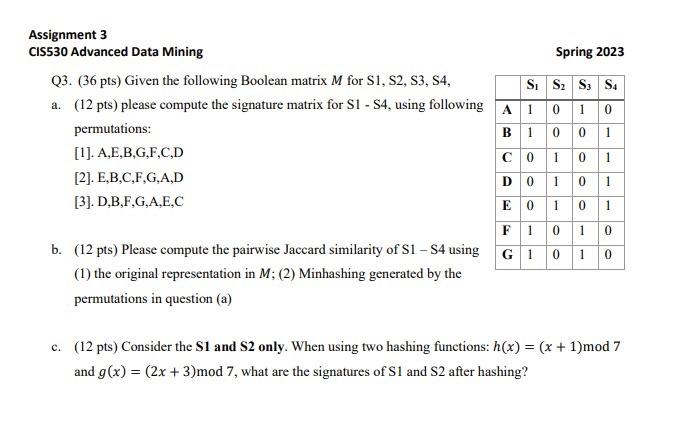 Solved Assignment 3 CIS530 Advanced Data Mining Spring 2023 | Chegg.com