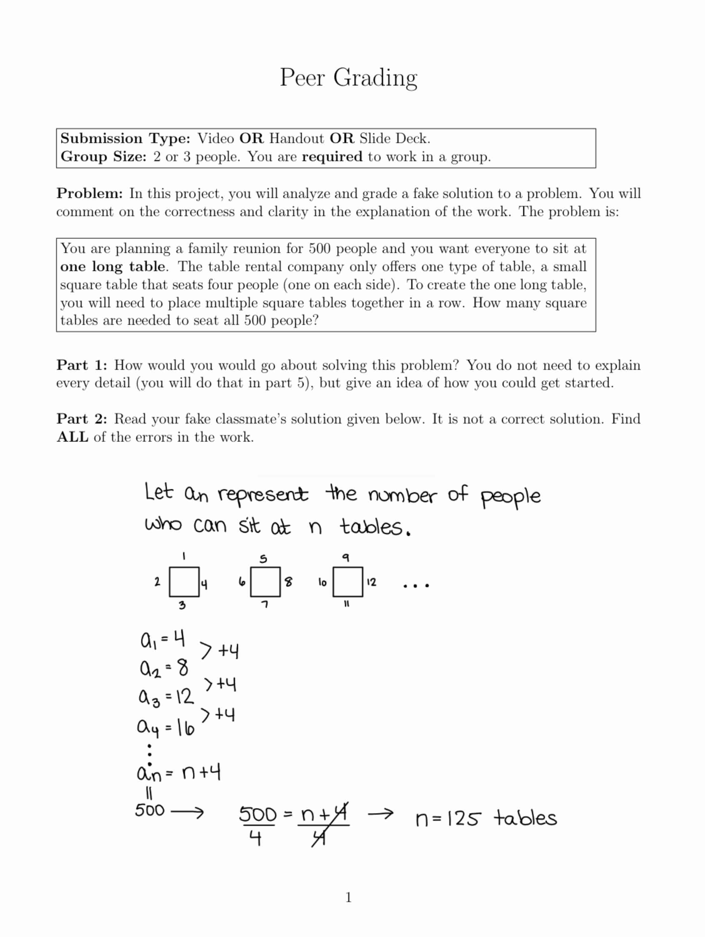 Solved Peer GradingSubmission Type: Video OR ﻿Handout OR | Chegg.com