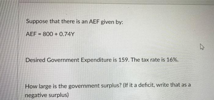 Solved Suppose that there is an AEF given by: AEF = 800 + | Chegg.com