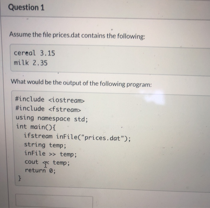 Solved Question 1 Assume The File Pricesdat Contains The 