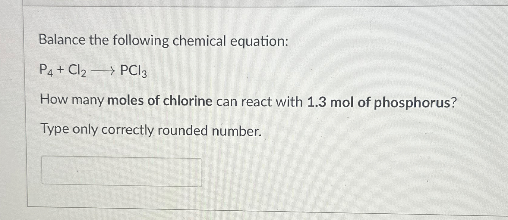Balance the following chemical | Chegg.com