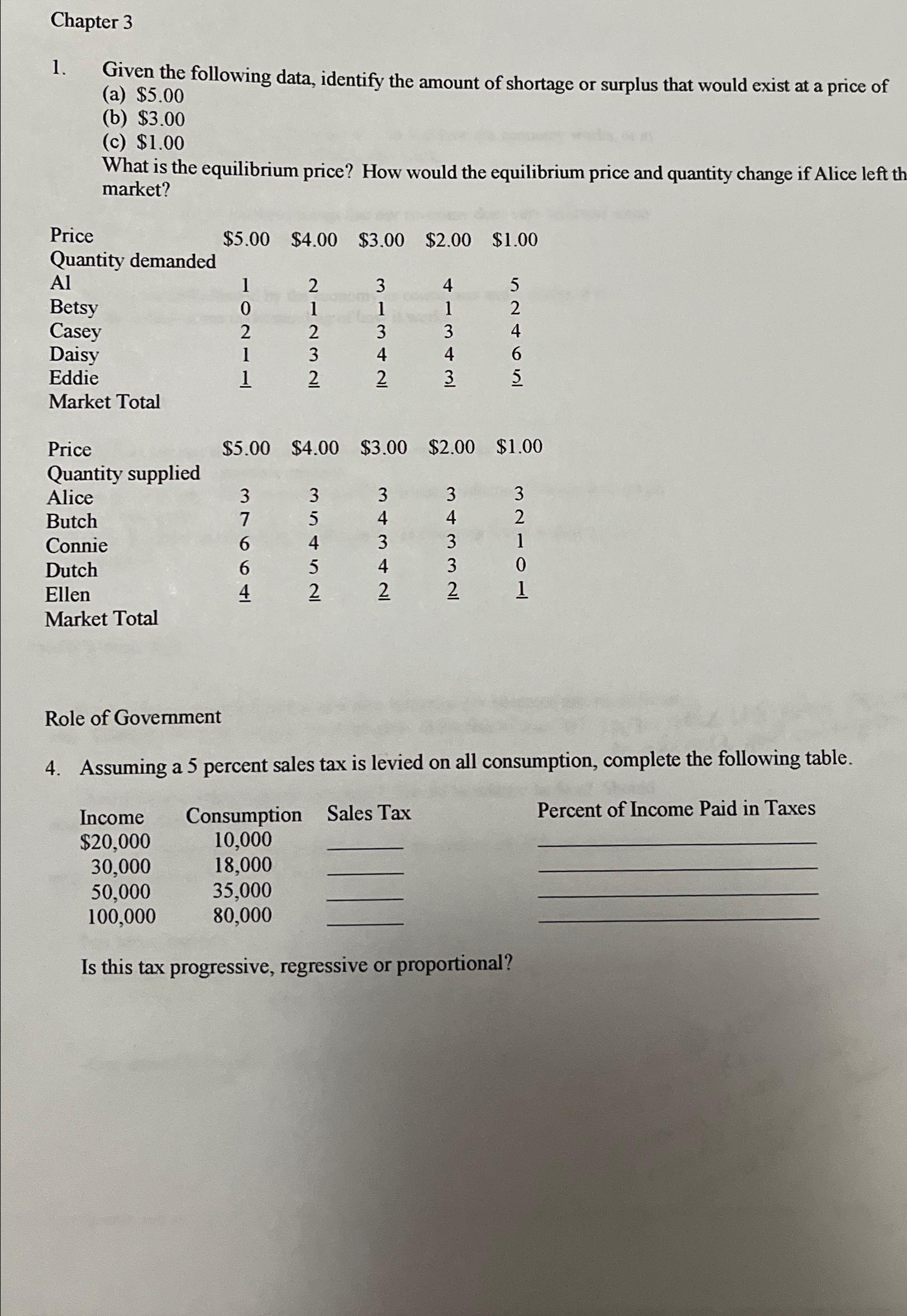 Solved Chapter 3Given the following data, identify the | Chegg.com